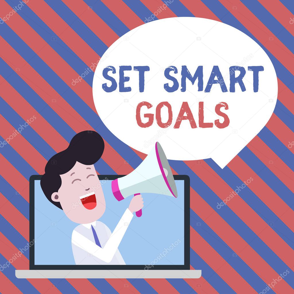 Escribir texto a mano Establecer metas inteligentes. Concepto que ...