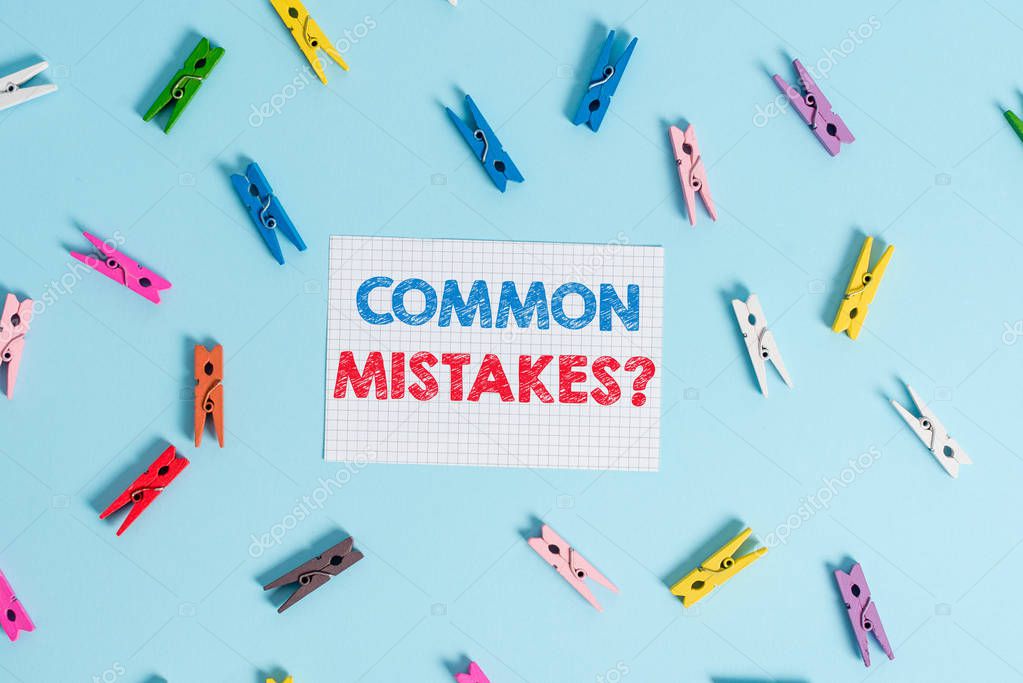 Escritura a mano de texto Errores comunes pregunta. Concepto que ...