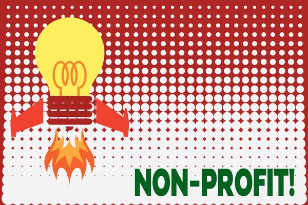 Text sign showing NonProfit. Conceptual photo not making or conducted ...