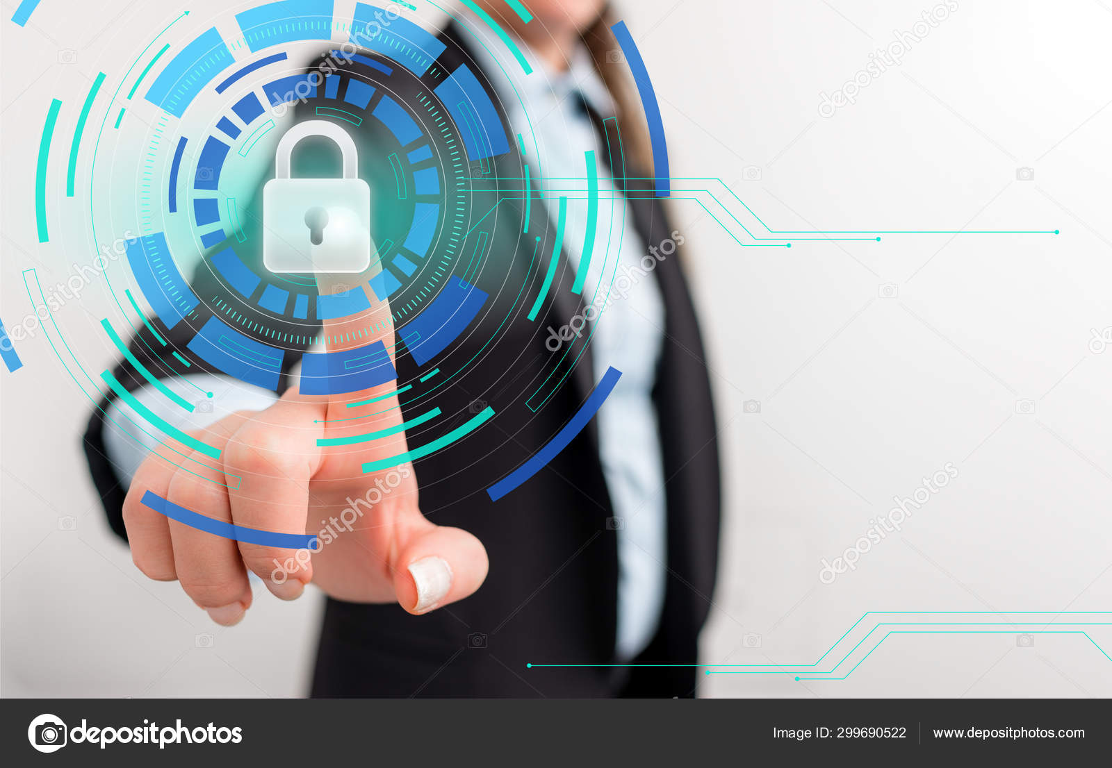 Female human presenting a presentation using the latest sophisticated ...