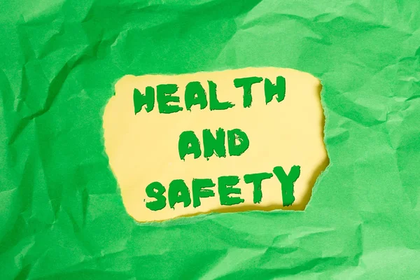 Writing note showing Health And Safety question. Business photo ...