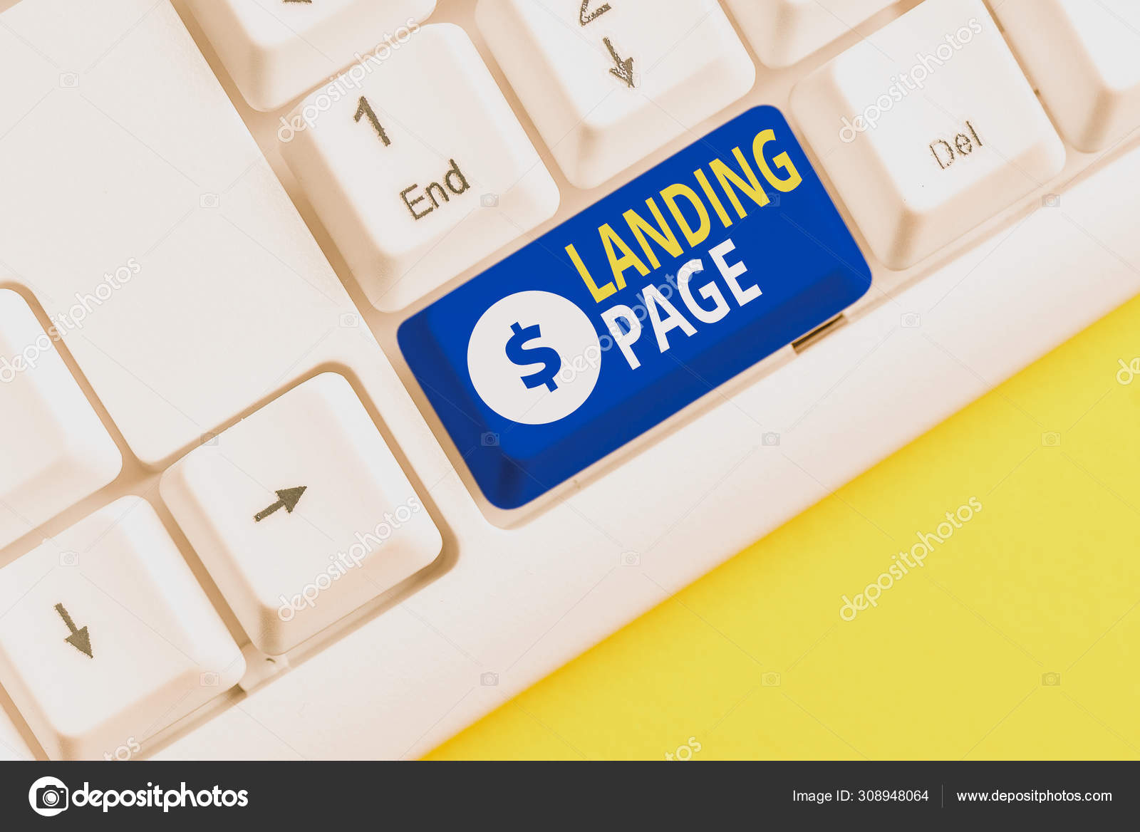 Handwriting text writing Landing Page. Concept meaning Website accessed by clicking a link on ...