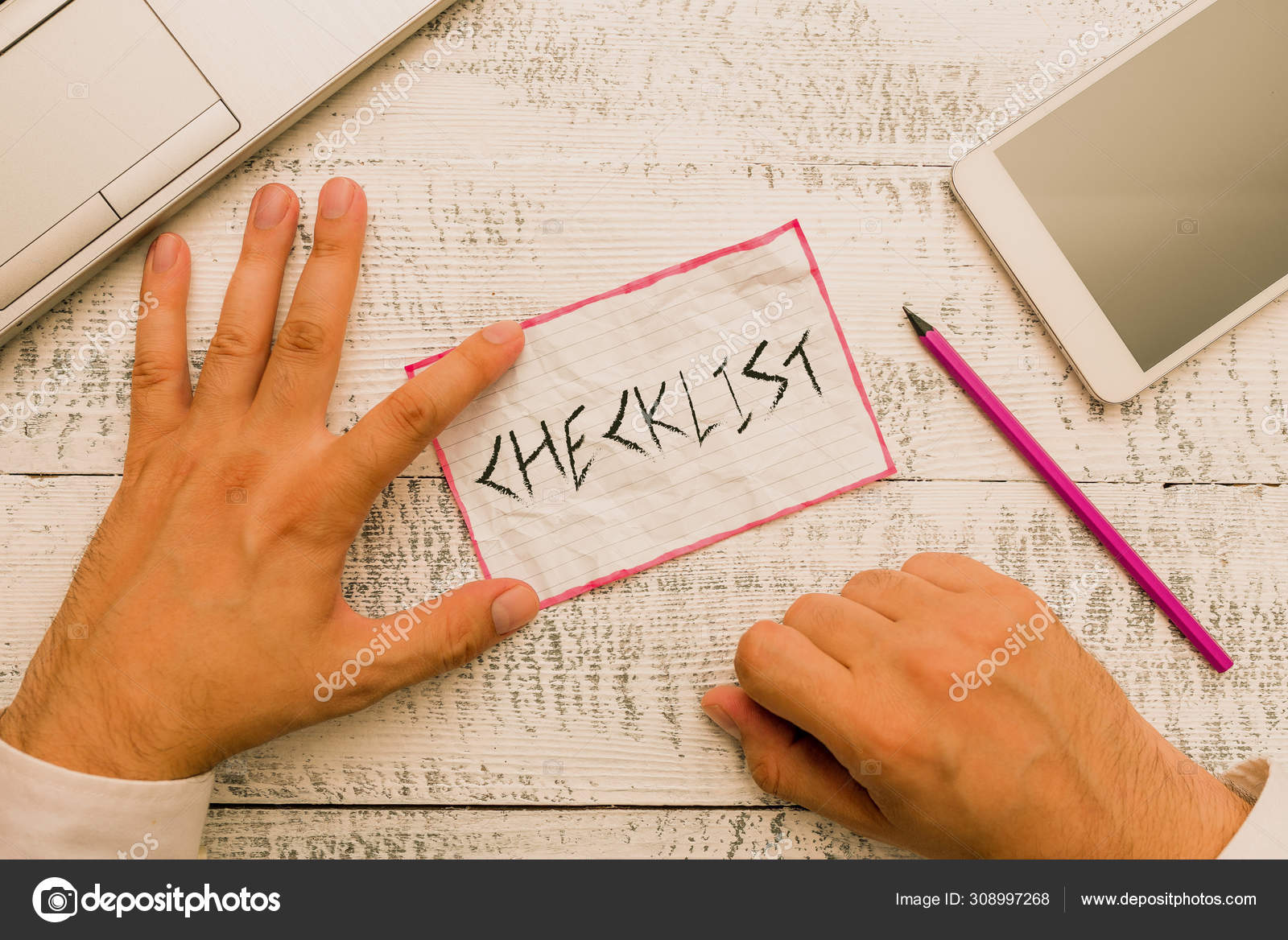 Writing note showing Checklist. Business photo showcasing List down of ...