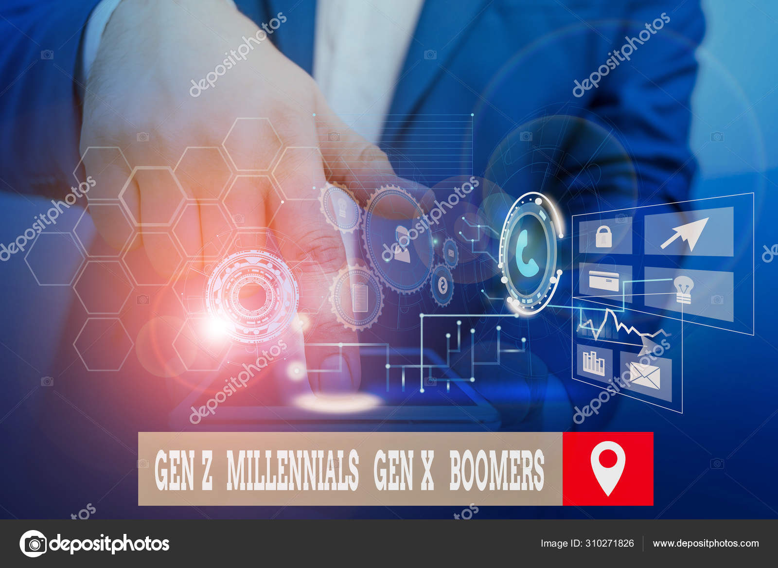 Handwriting text writing Gen Z Millennials Gen X Boomers. Concept ...