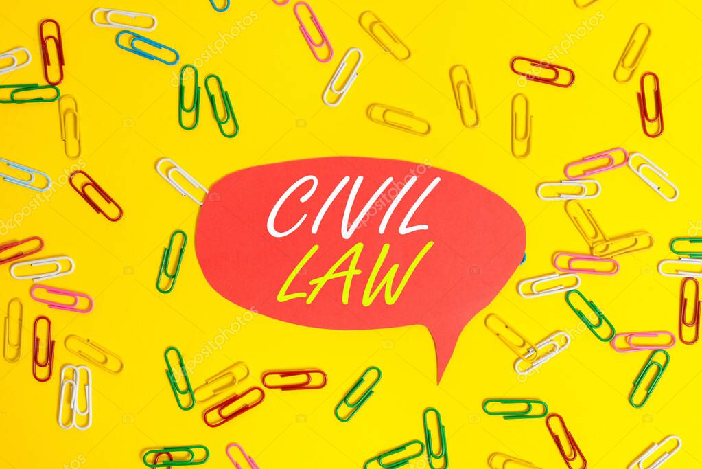 Texto manuscrito Derecho Civil. Concepto que significa Ley concerniente ...