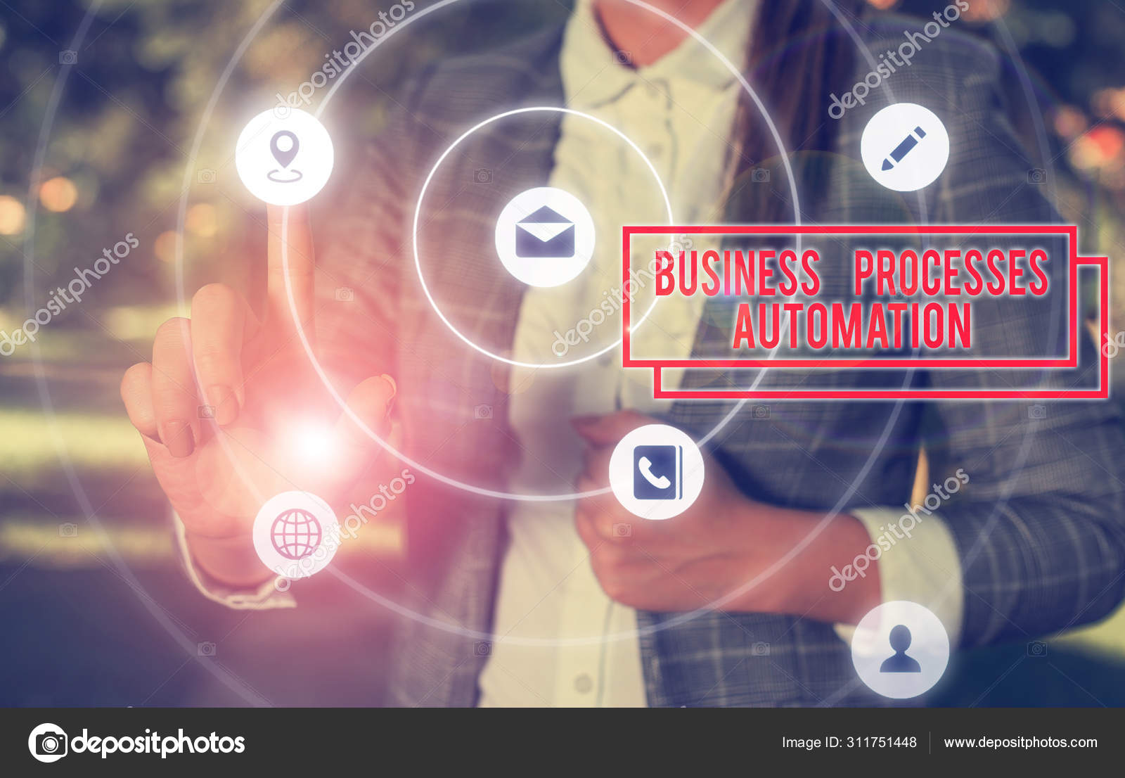 Handwriting text writing Business Processes Automation. Concept meaning ...