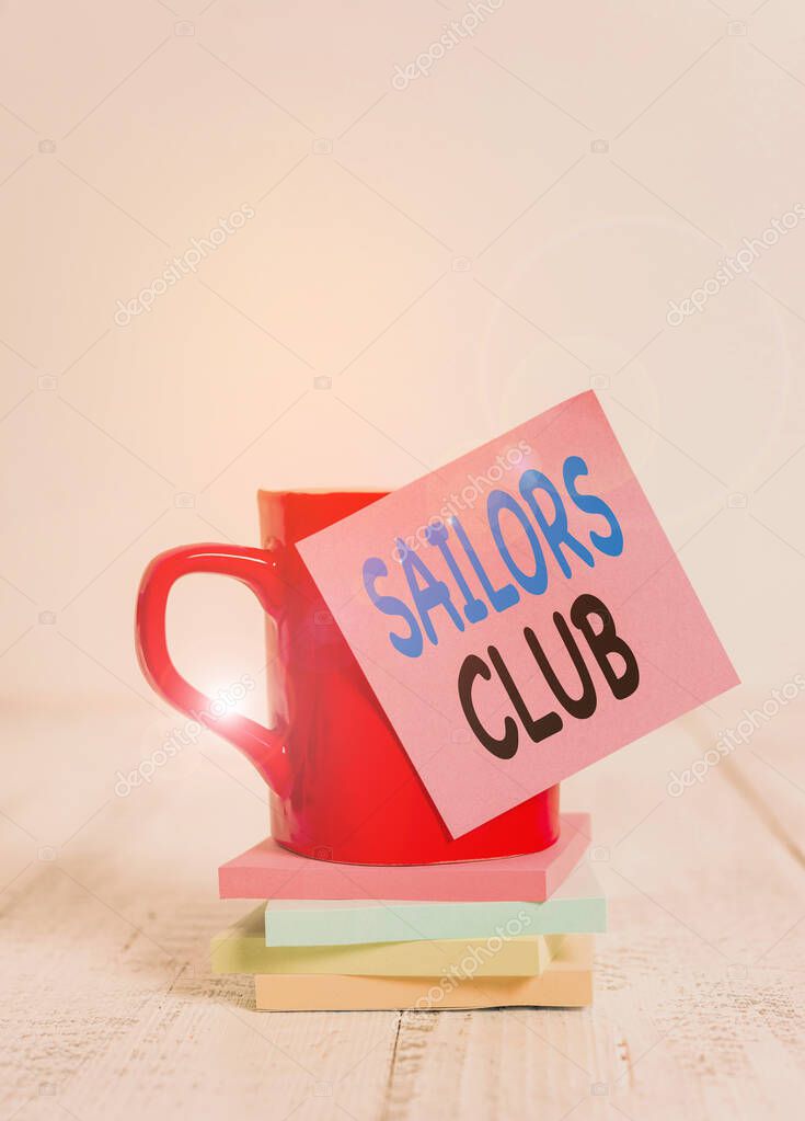 Texto de escritura Sailors Club. Concepto que significa una ...