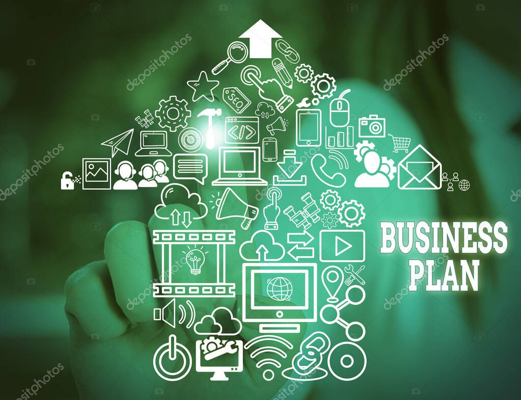 Texto de escritura de palabras Plan de Negocios. Concepto de negocio para la estrategia ...