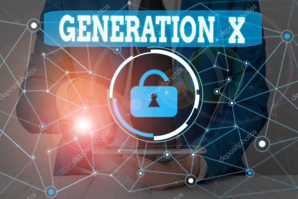 Signo de texto que muestra la generación X. Foto conceptual la ...