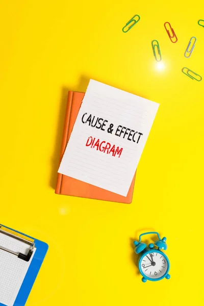 Writing note showing Cause And Effect Diagram. Business photo ...