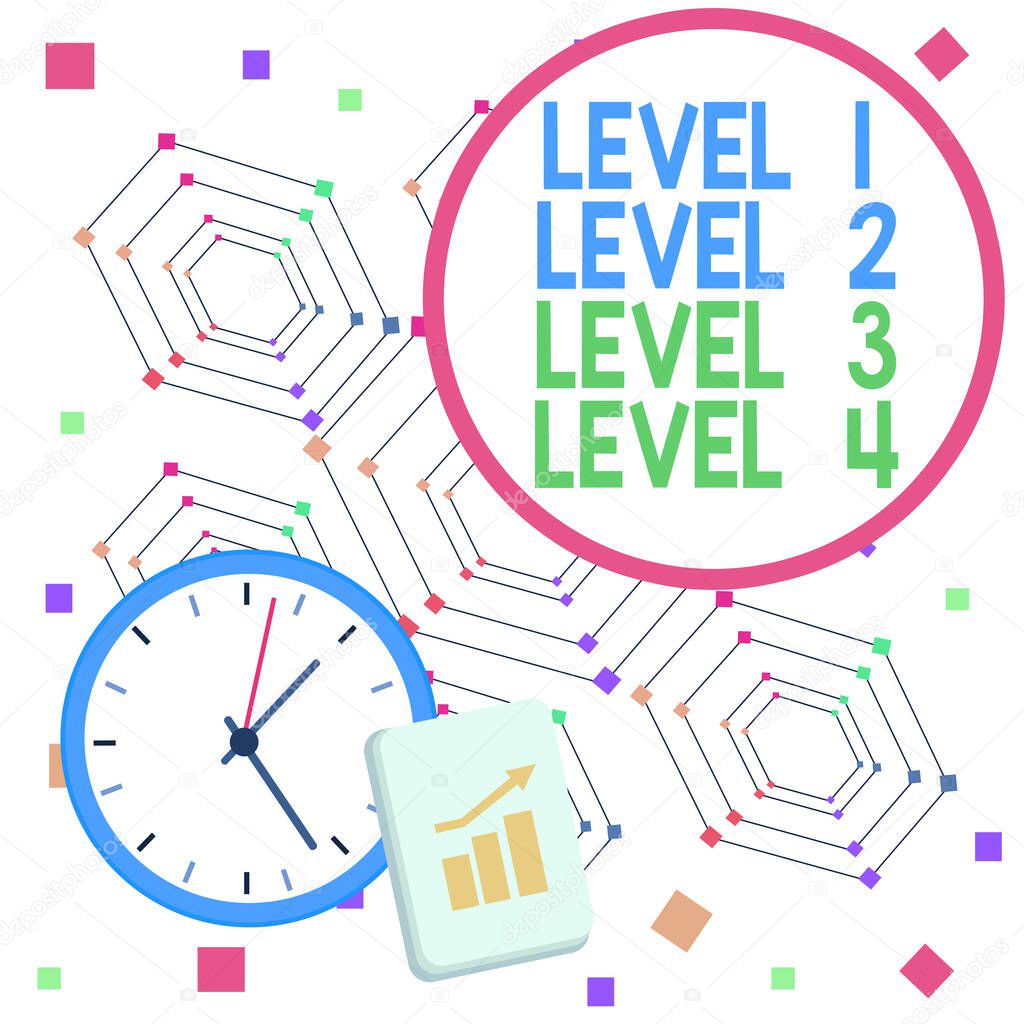 Texto manuscrito Nivel 1, 2, 3 y 4. Concepto significado Pasos niveles ...