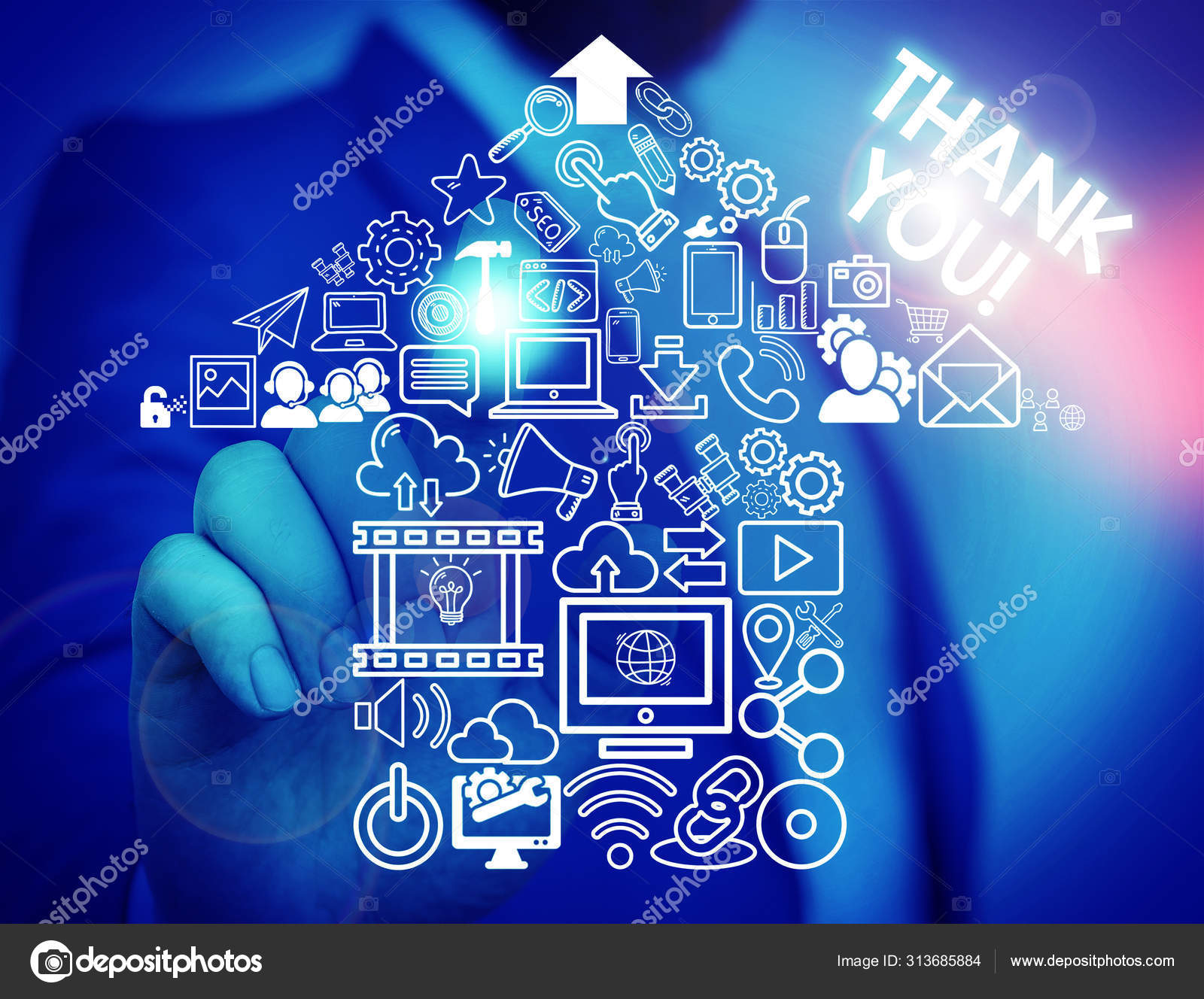 Handwriting text Thank You. Concept meaning polite expression used when ...