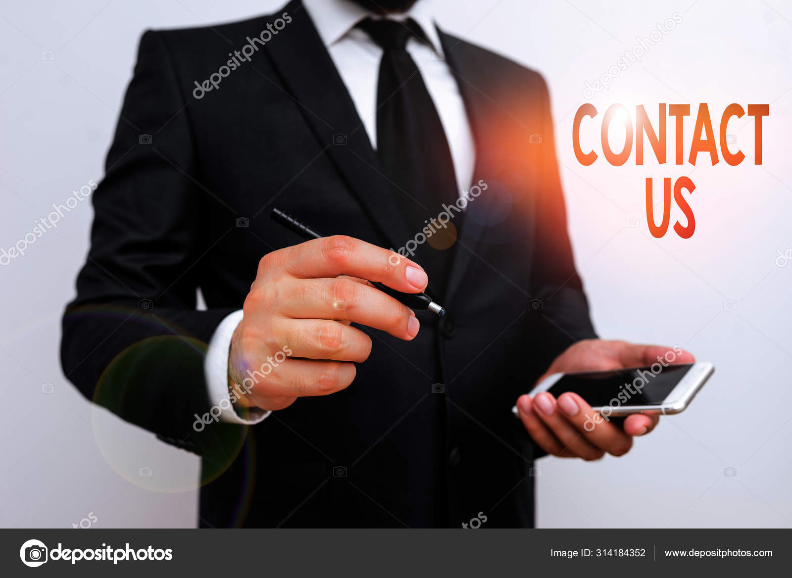 Word writing text Contact Us. Business concept for Group of ...