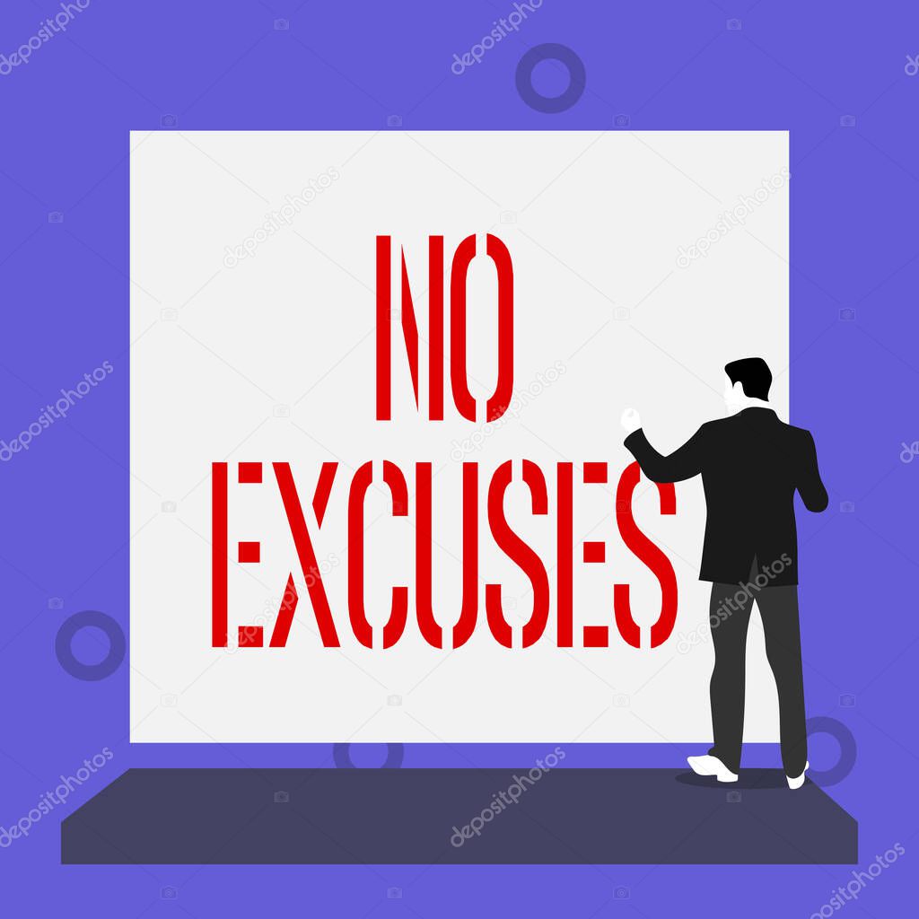 Escritura a mano sin excusas. Concepto que significa decirle a alguien ...