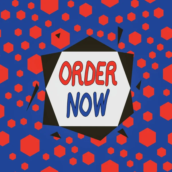 Word writing text Order Now. Business concept for the activity of ...
