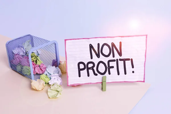 Conceptual hand writing showing Non Profit. Business photo text not ...