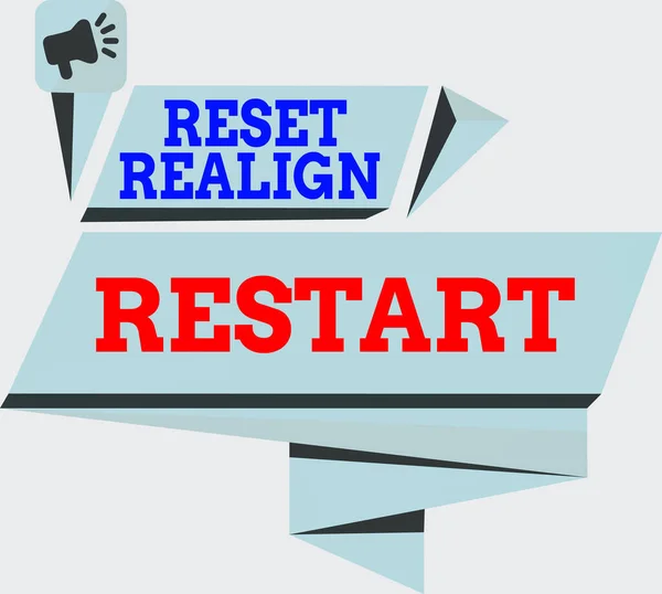 Handwriting text Reset Realign Restart. Concept meaning Life audit will ...