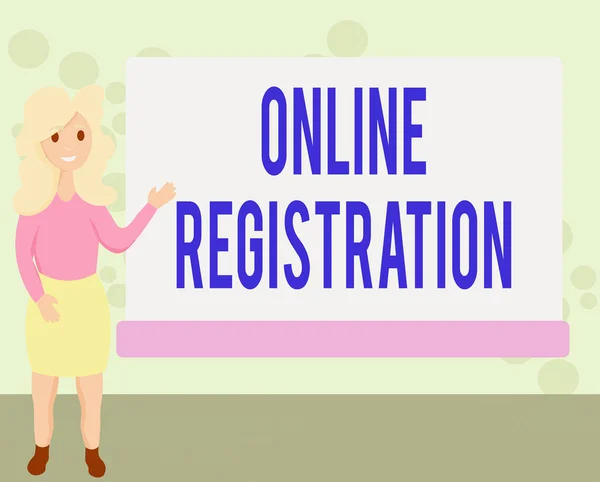 Conceptual hand writing showing Online Registration. Business photo ...