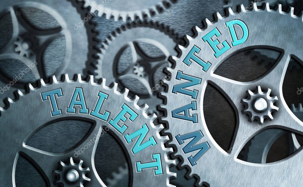 Texto de escritura de palabras Se busca talento. Concepto de negocio ...