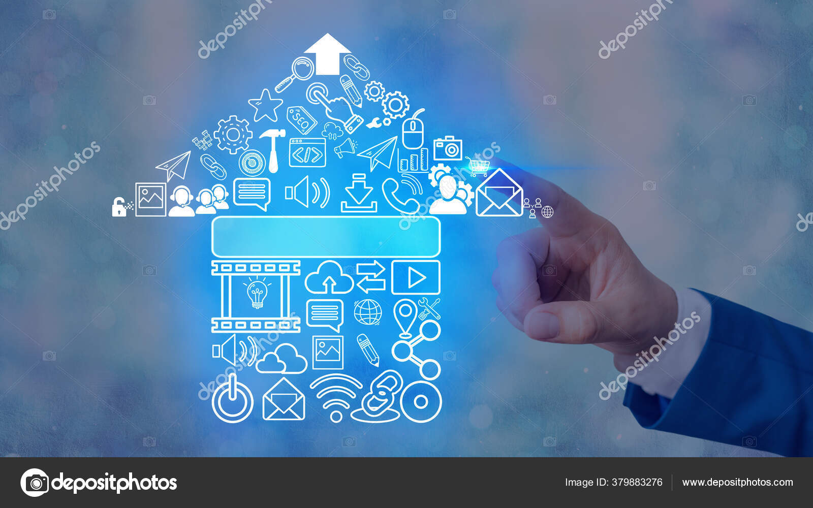 Information Computerization With Infographic Elements And Flat Icons ...