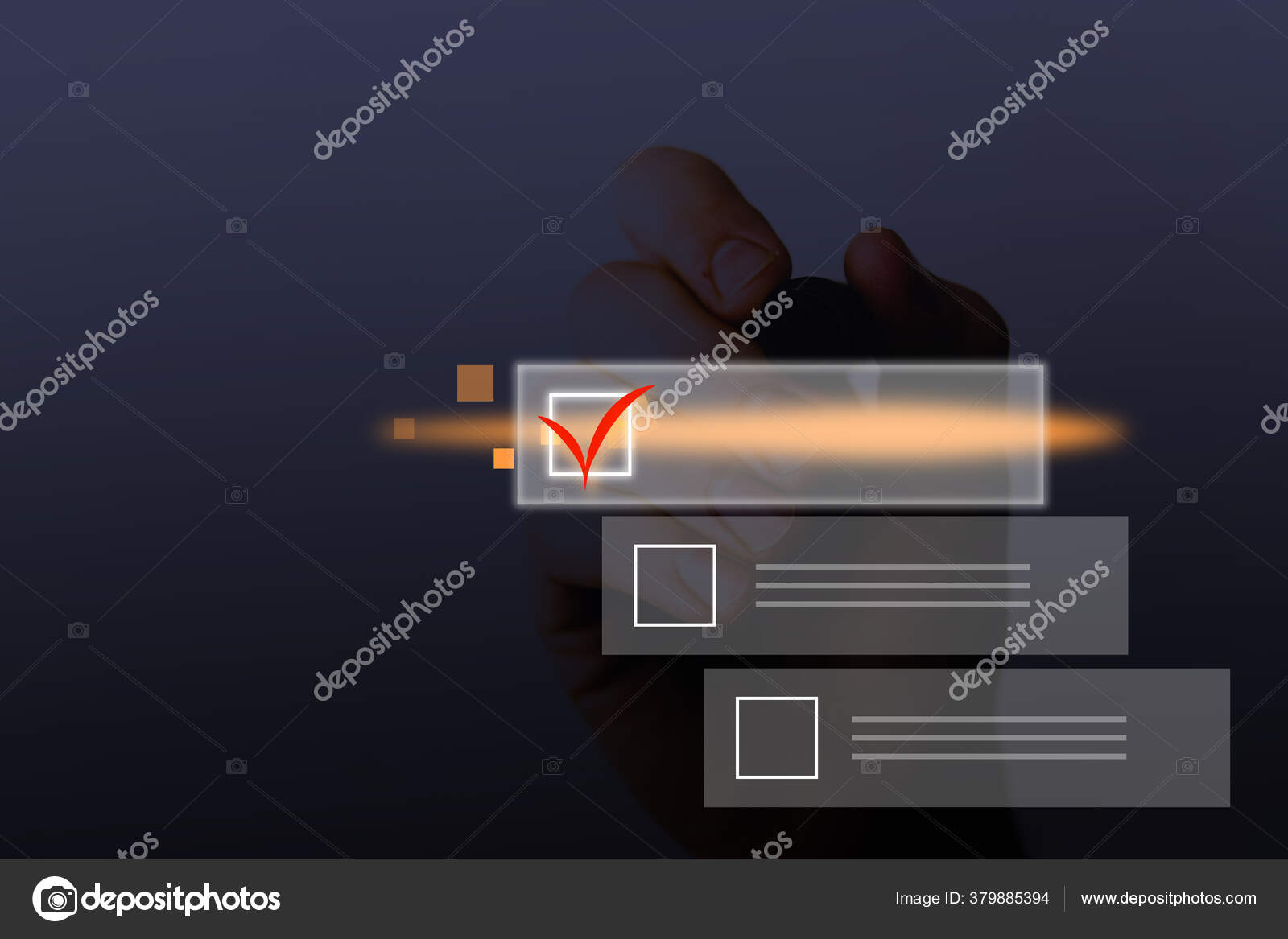 Hand Pen Check Checking Red Mark Empty Square Rectangular Shapes ...