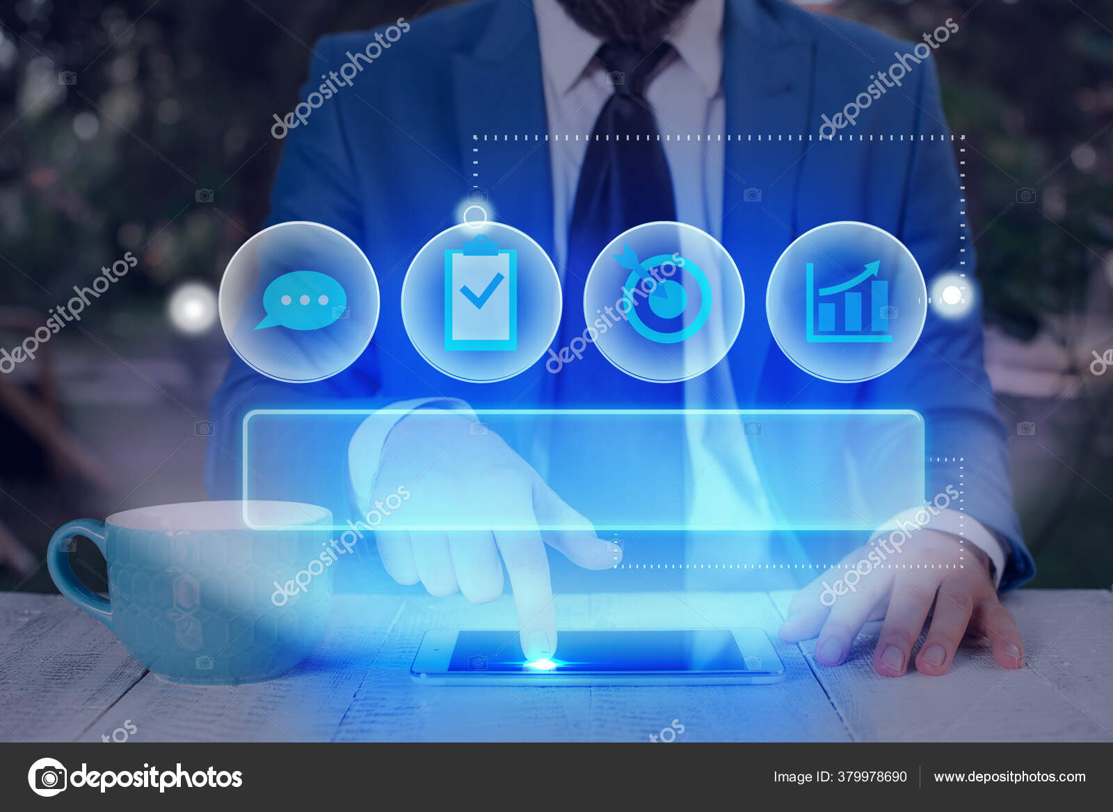 Information Computerization With Infographic Elements And Flat Icons ...