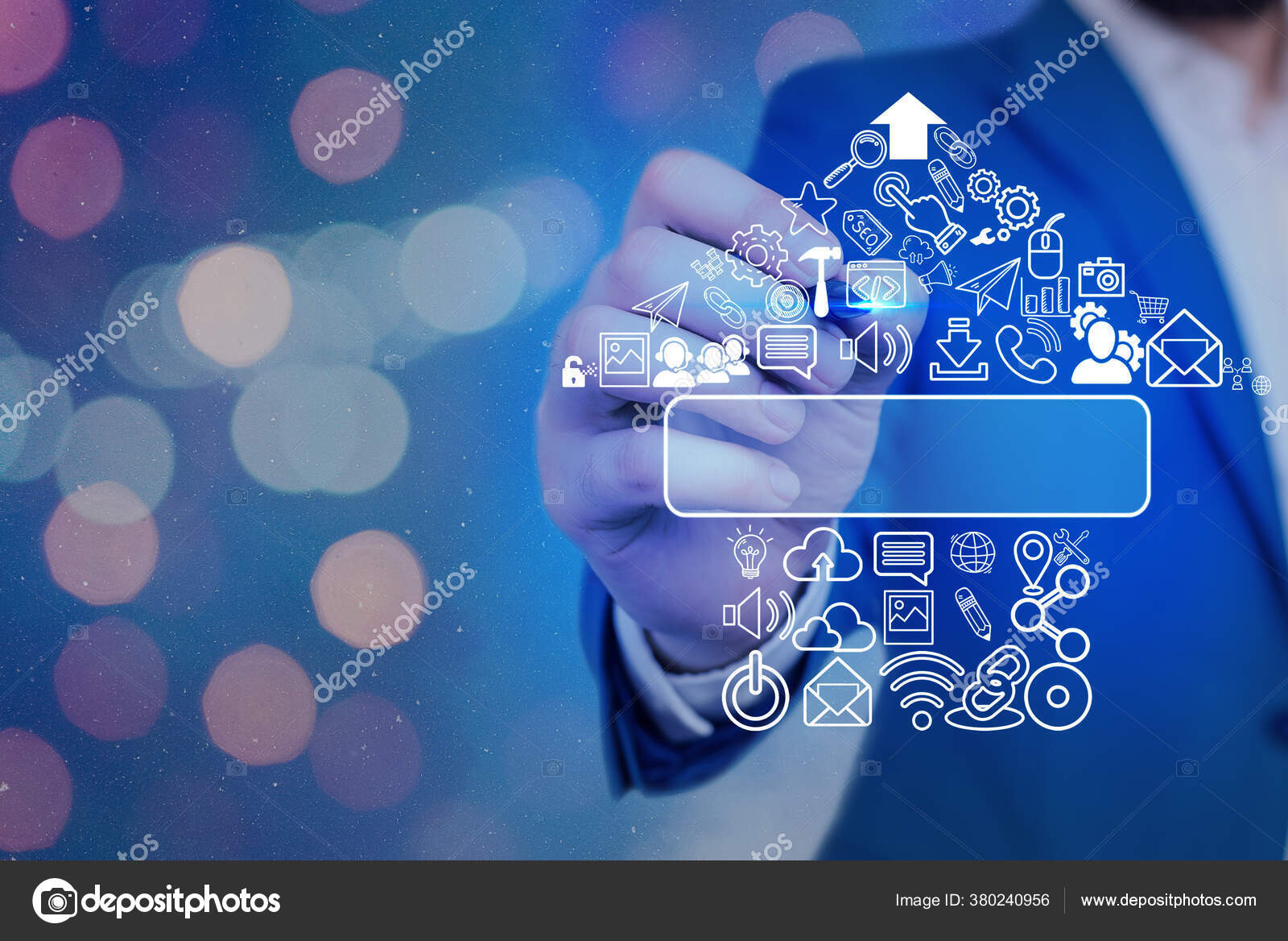 Information Computerization With Infographic Elements And Flat Icons ...