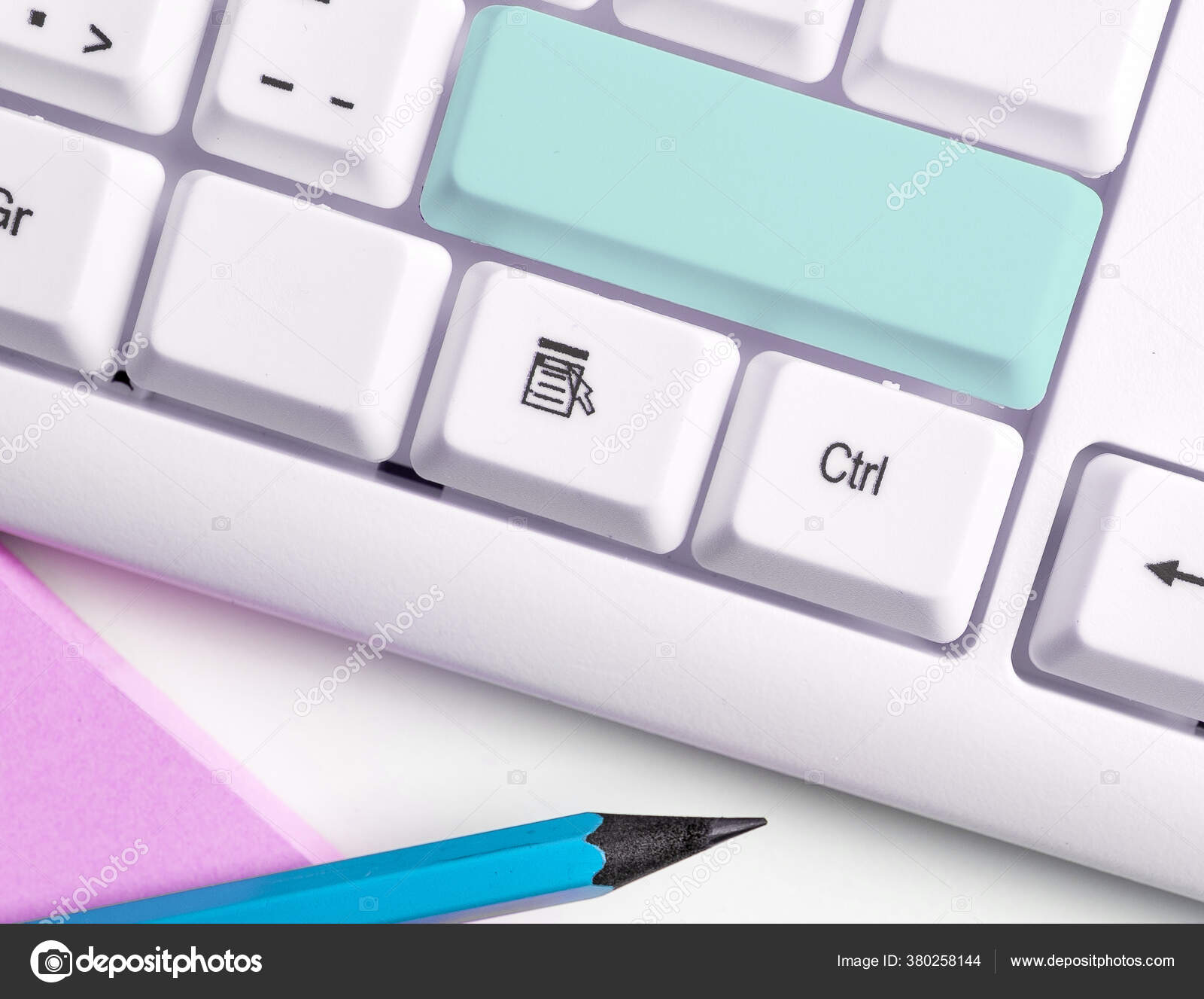 Business Concept With Notes And Pc Keyboard. Colourfull Pc Mock Up ...