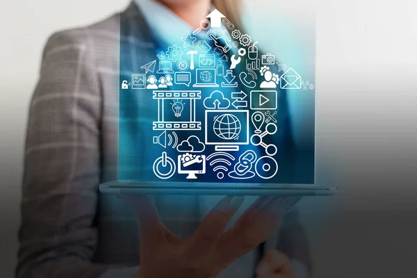 Information Computerization With Infographic Elements And Flat Icons ...