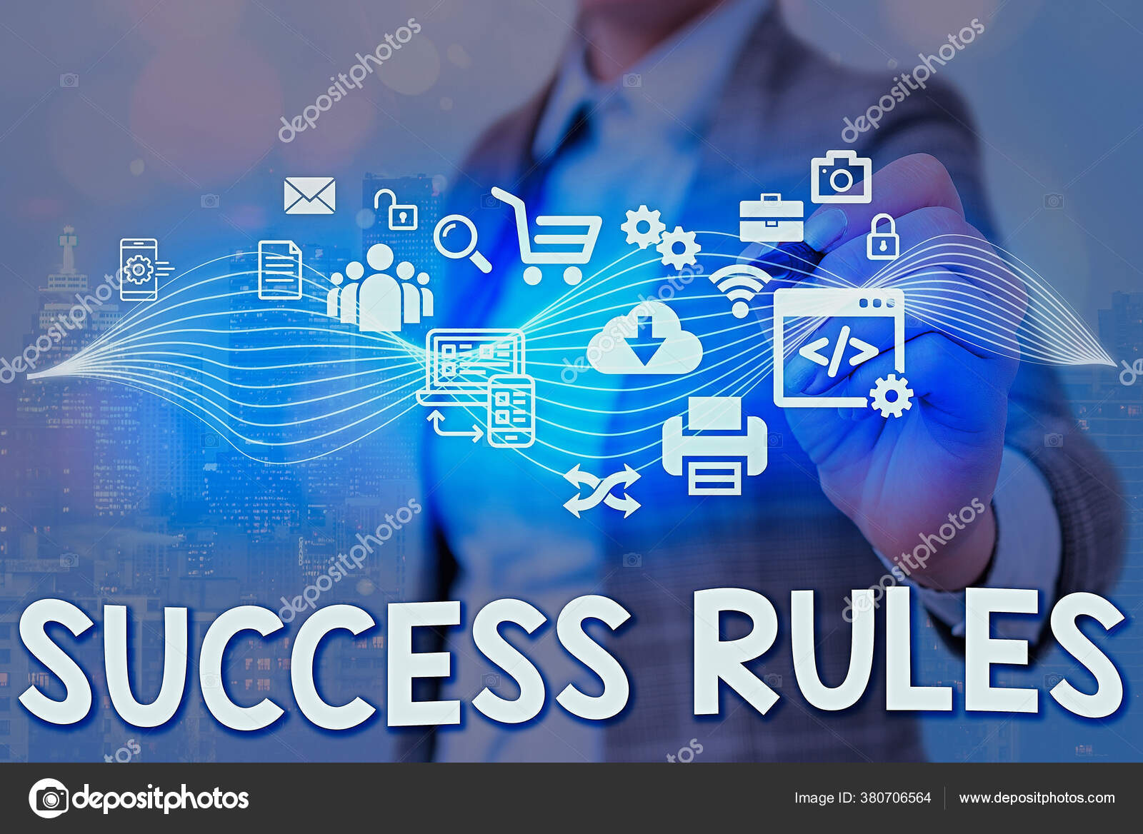Writing note showing Success Rules. Business photo showcasing established ways of setting goals ...