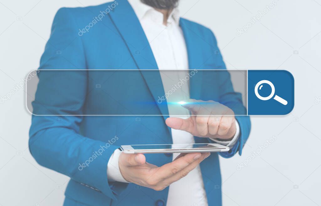 B squeda web Informaci n de datos Tecnolog a futurista Elemento infogr fico Icono plano. ltimo ...