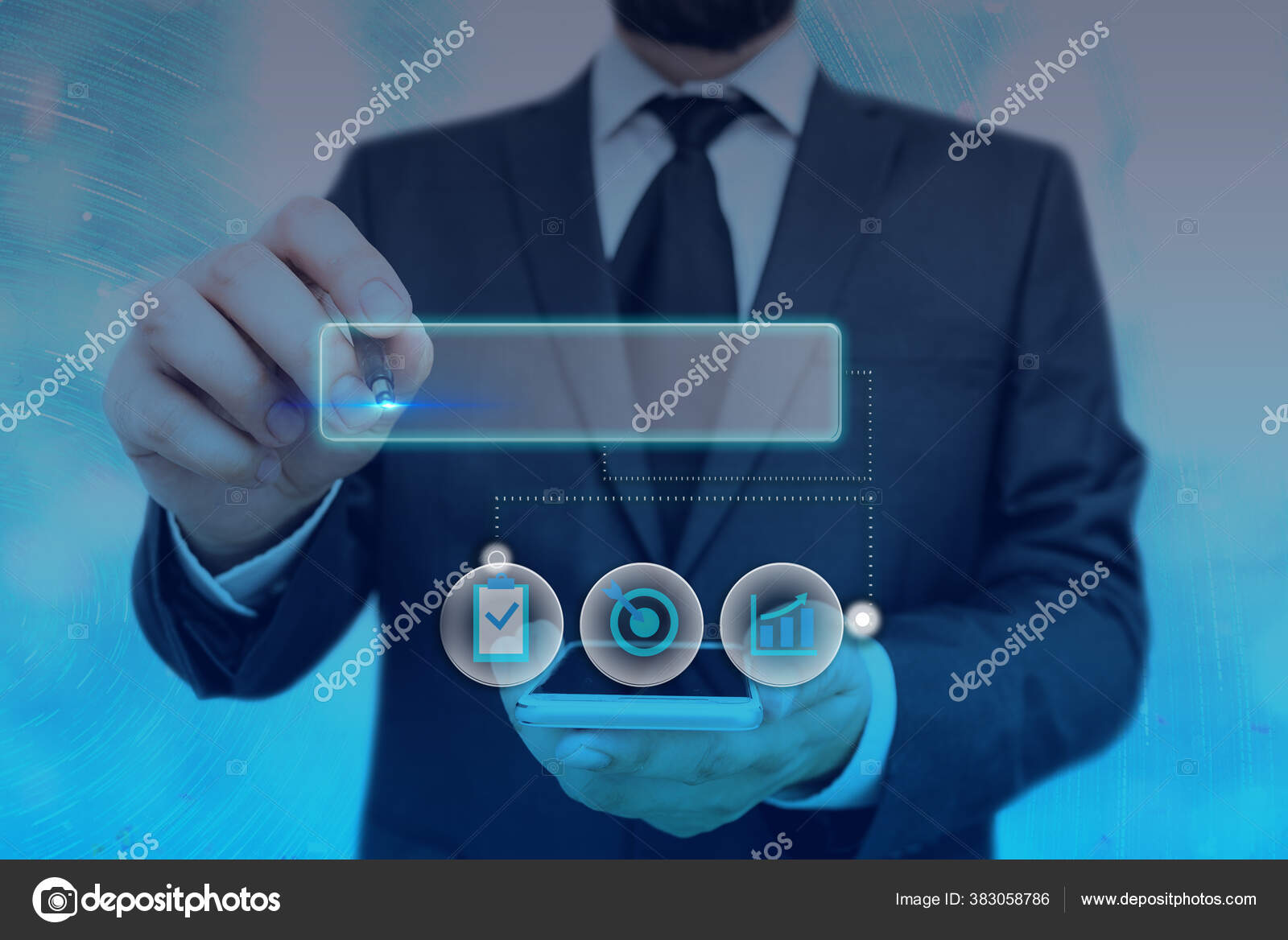 Information Computerization With Infographic Elements And Flat Icons ...