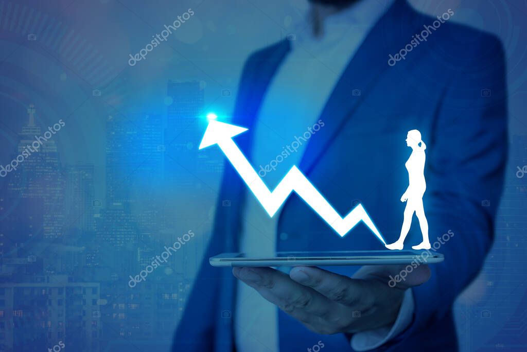 Línea de Ilustración Con Flecha Flecha Progresando Avanzando Hacia ...