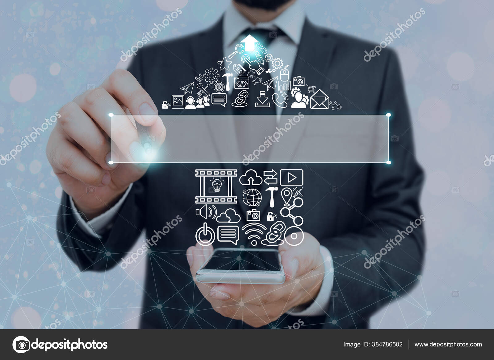 Information Computerization With Infographic Elements And Flat Icons ...