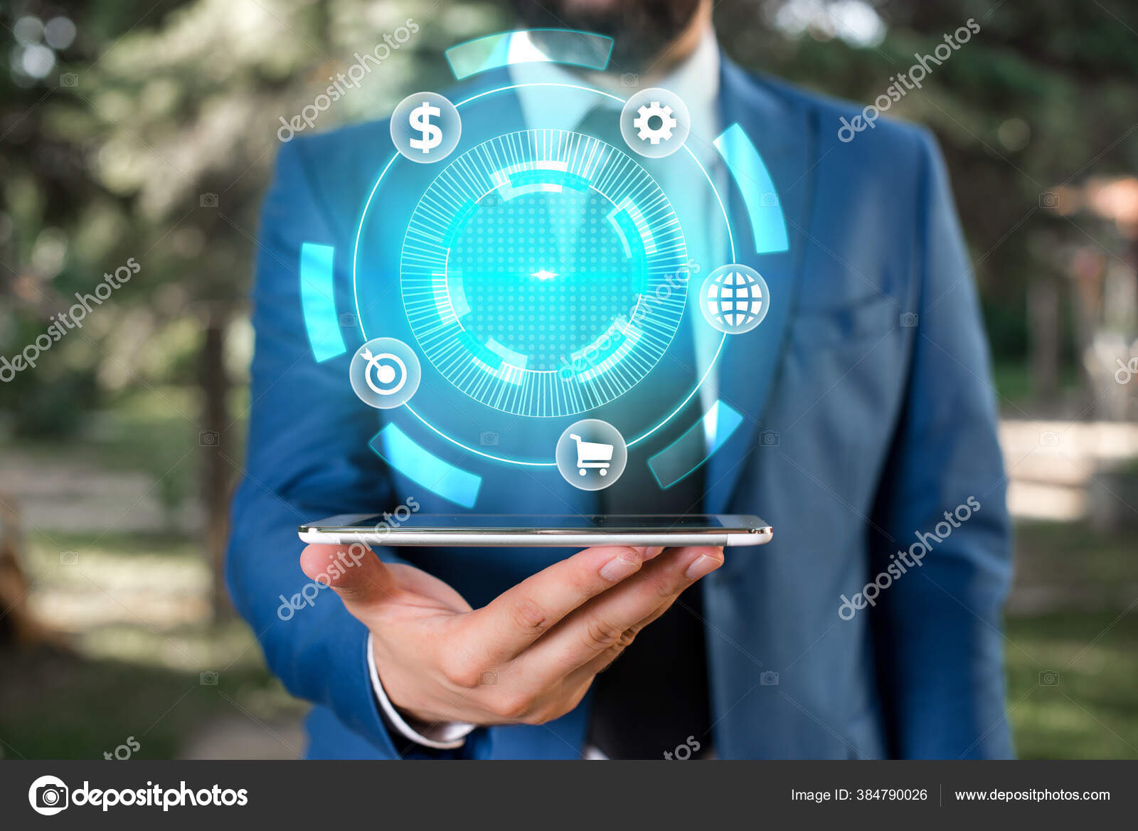 Information Computerization With Infographic Elements And Flat Icons ...