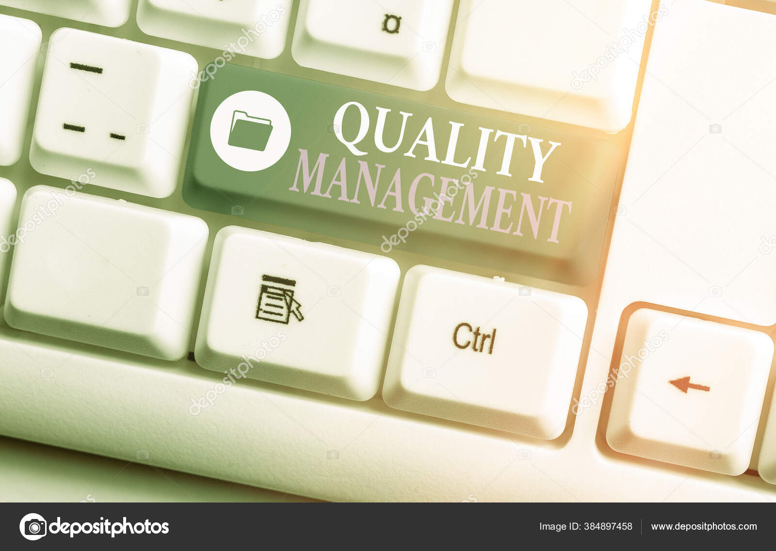 Handwriting text writing Quality Management. Concept meaning act of ...