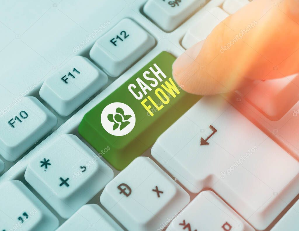 Escritura a mano de texto de flujo de efectivo de escritura. Concepto ...