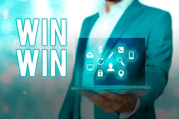 Texto de escritura Win Win. Concepto que significa situación ...