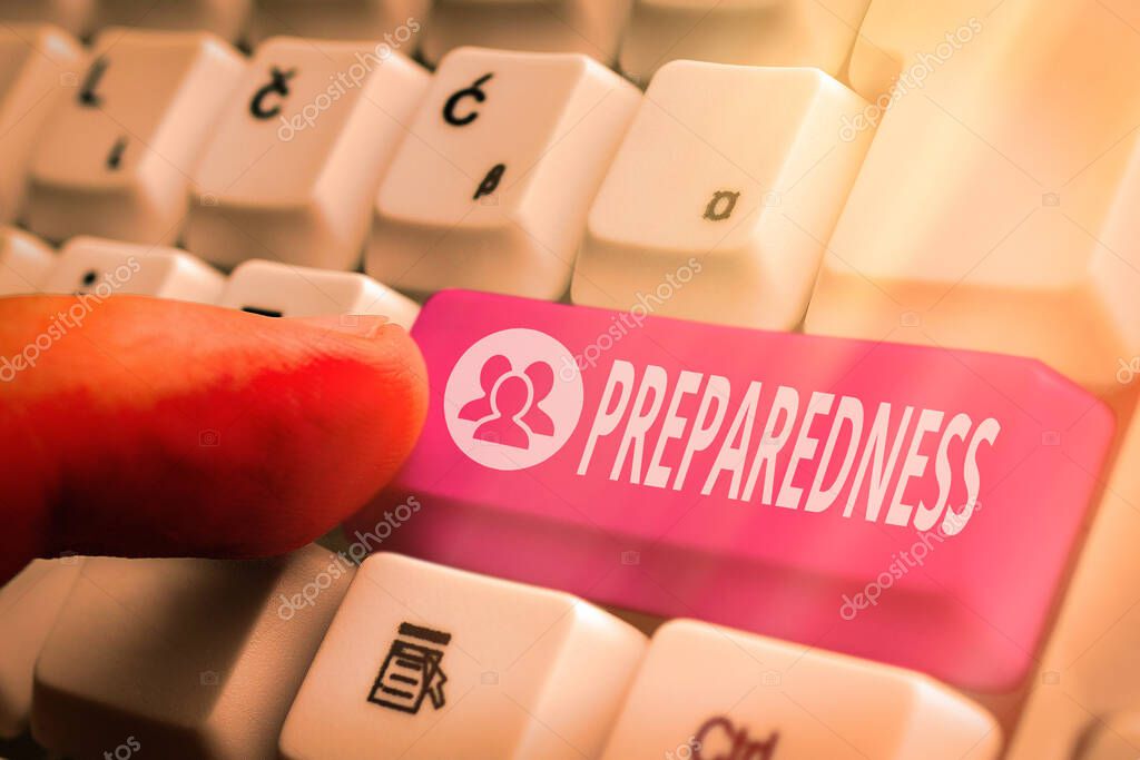 Texto de escritura a mano Preparación. Concepto que significa calidad o ...