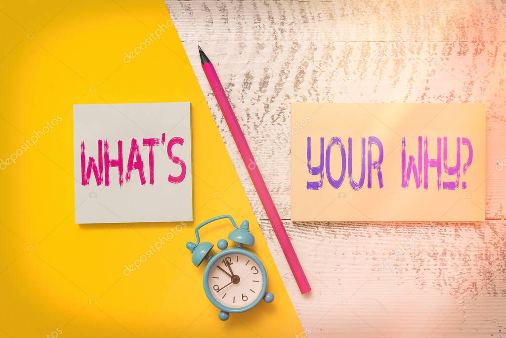 Escritura a mano escritura de texto What S Your Why Question. Concepto ...