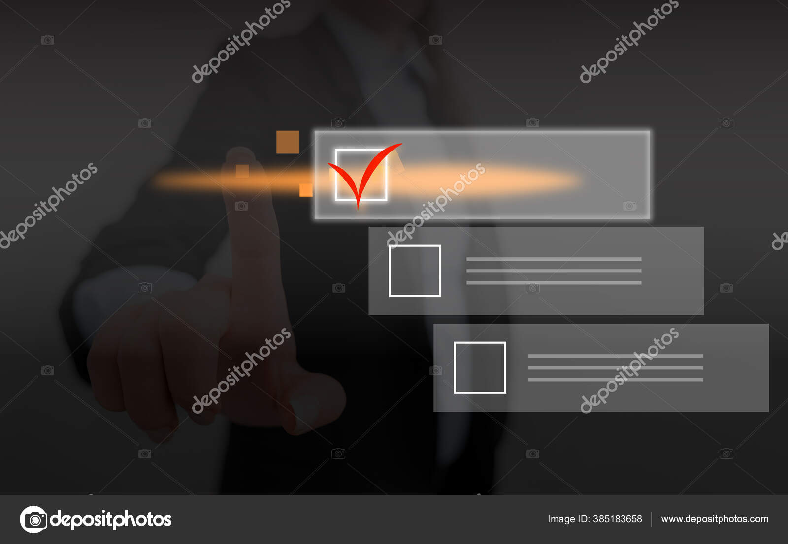 Hand Pen Check Checking Red Mark Empty Square Rectangular Shapes ...