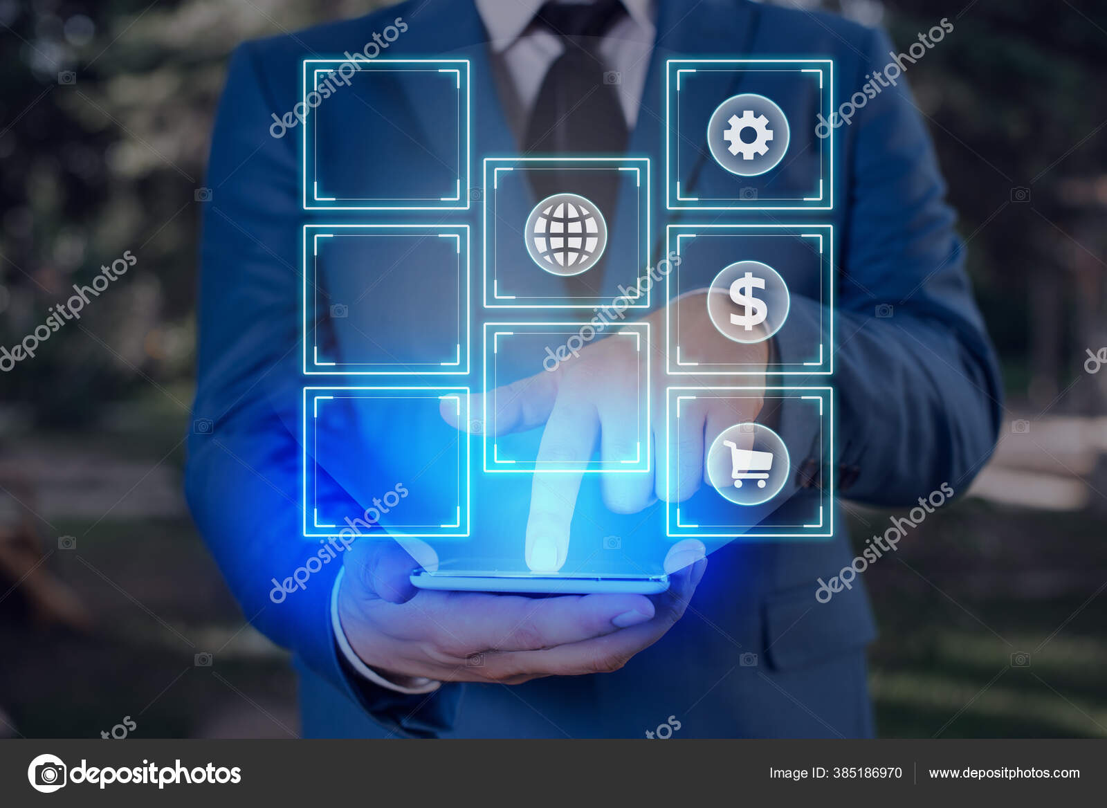 Information Computerization With Infographic Elements And Flat Icons ...
