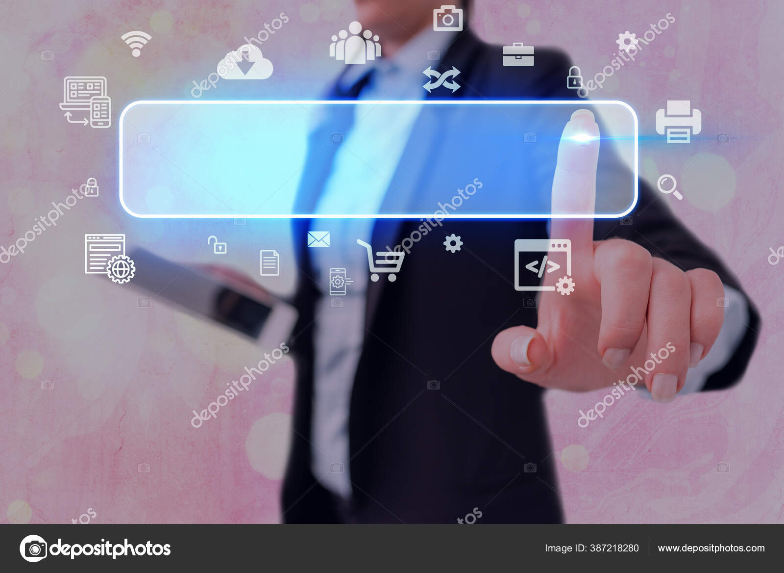 Information Computerization With Infographic Elements And Flat Icons ...