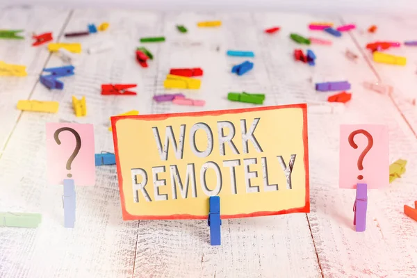 Word writing text Work Remotely. Business concept for fresh working ...