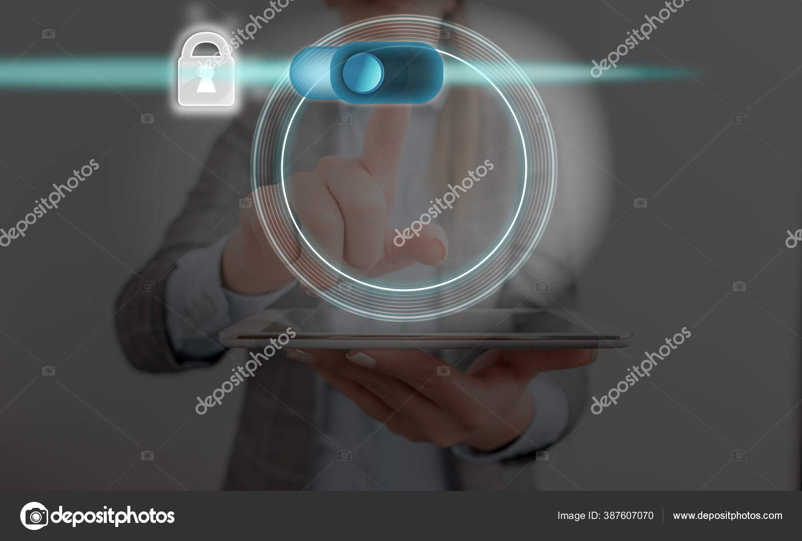 Graphics Of Latest Digital Technology Protection Data Padlock Security ...