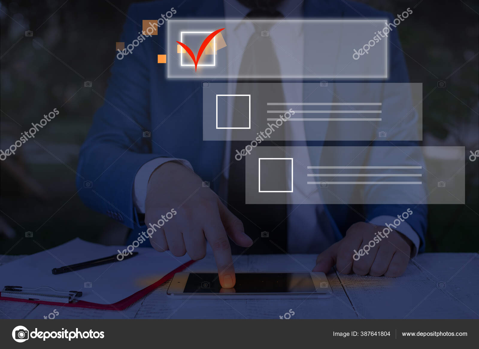 Hand Pen Check Checking Red Mark Empty Square Rectangular Shapes ...