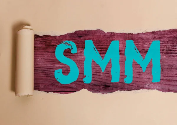 Handwriting text writing Smm. Concept meaning social media marketing ...