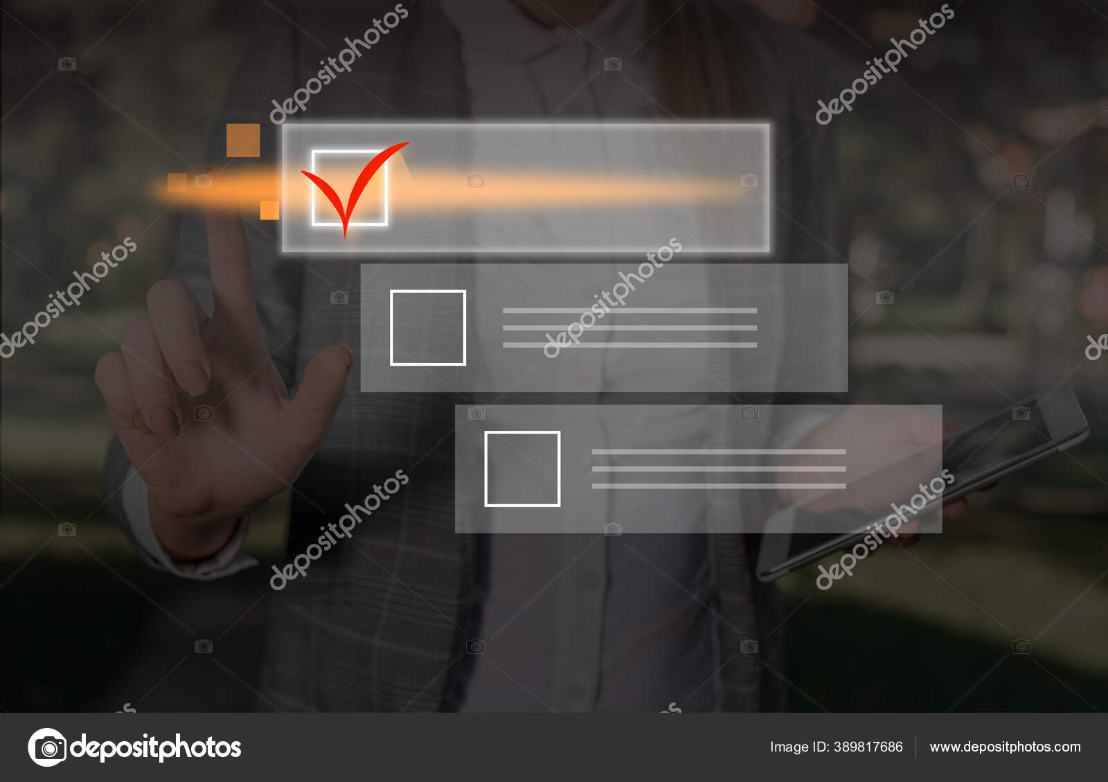 Hand Pen Check Checking Red Mark Empty Square Rectangular Shapes ...