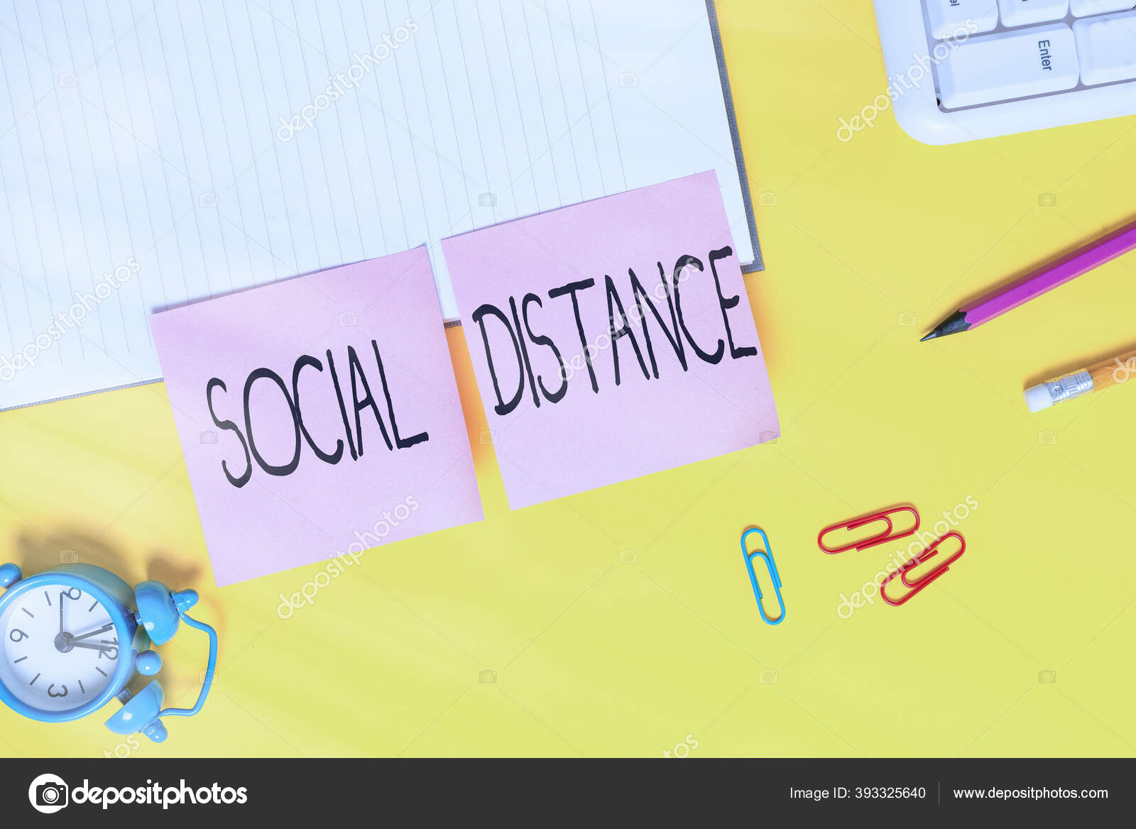 Handwriting text Social Distance. Concept meaning maintaining a high ...
