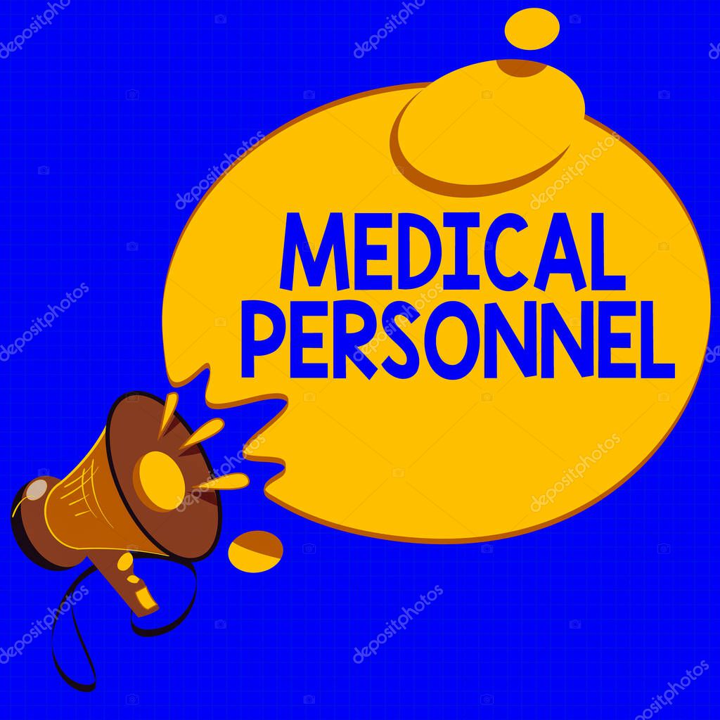 Escribir texto a mano Personal Médico. Concepto que significa proveedor ...